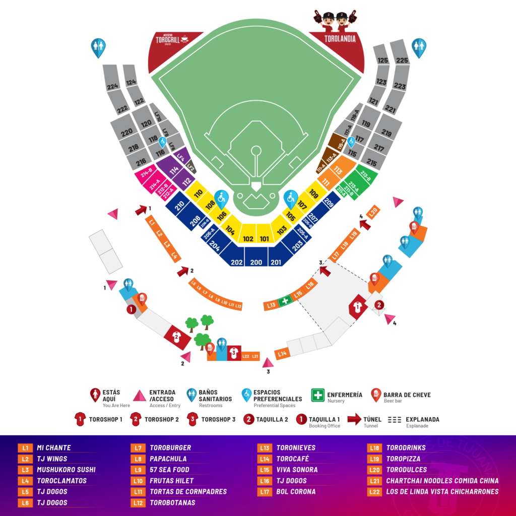 Mapa de asientos - Toros de Tijuana